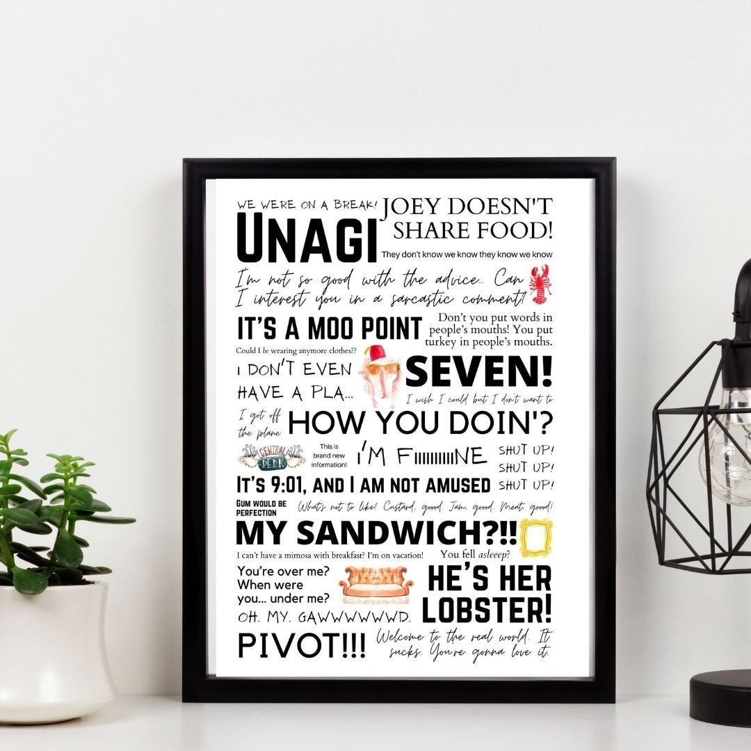 FRIENDS Tv Show Quotes A4 Print - Etsy