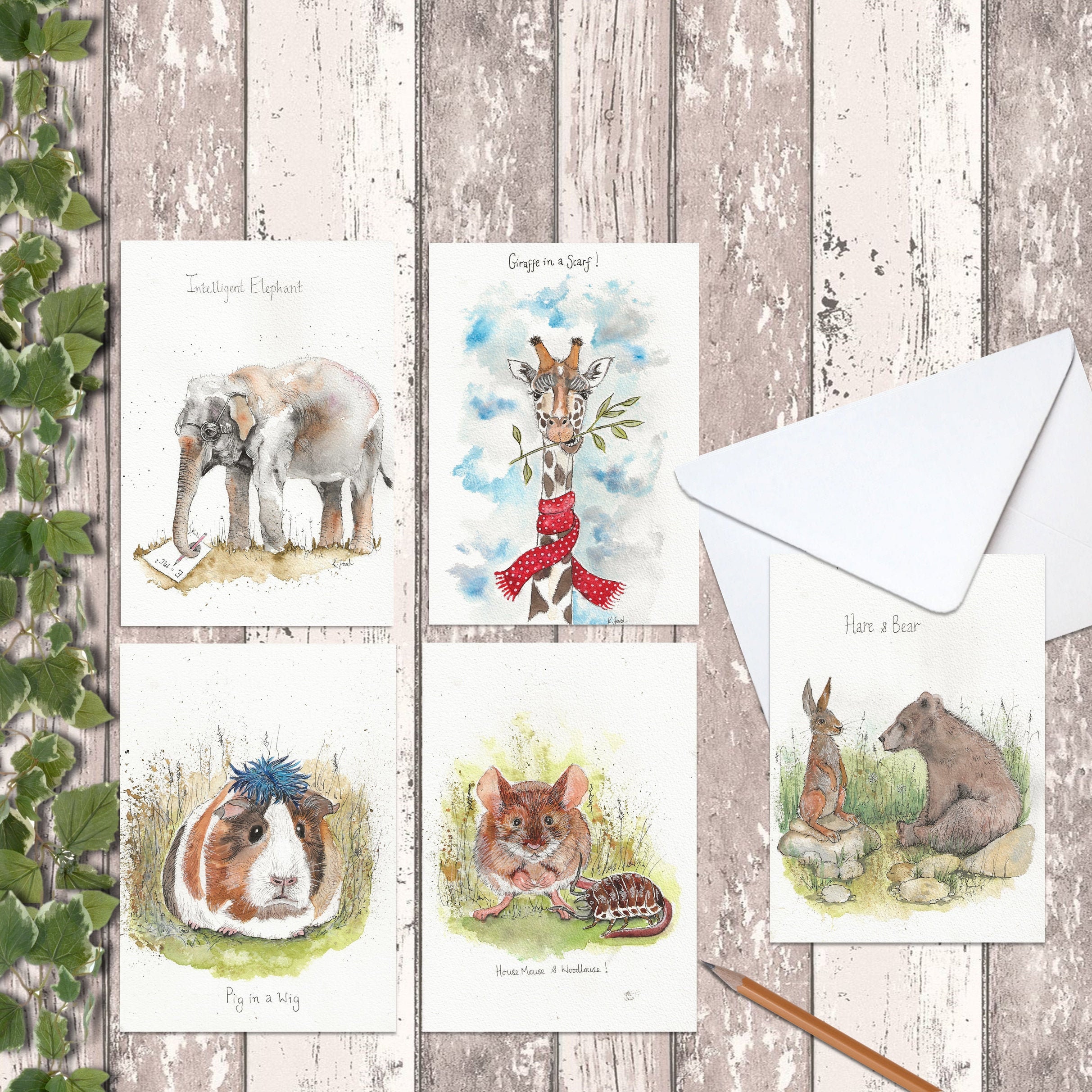 ANIMAL NOTELETS FUNNY Postkarten 5 Tier Notizzettel | Etsy