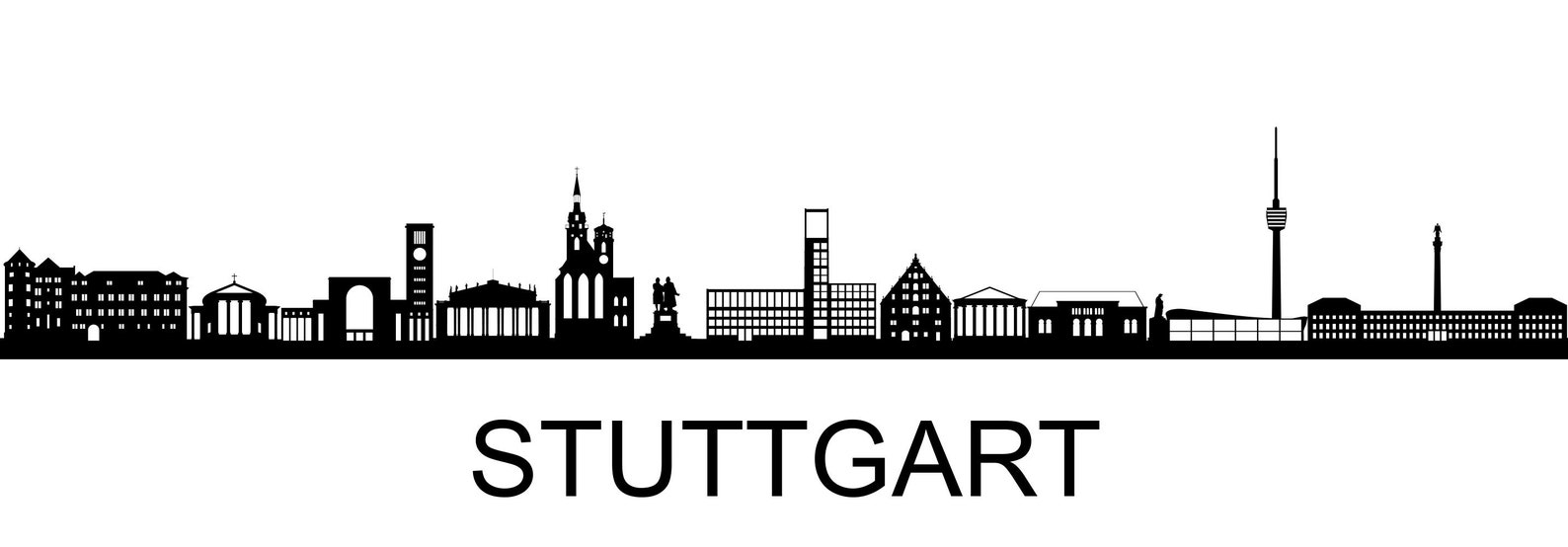 Skyline Stuttgart SVG File Digital Clipart Vector Graphics. | Etsy