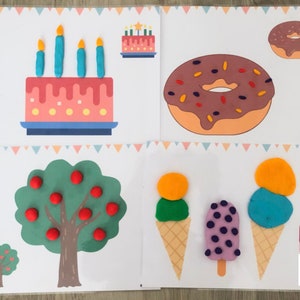 Food Play Dough Mat, Fruit Vegetable Food Play Dough Mat, Toddler ...