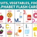 Fruit and Vegetable Alphabet Flash Cards, Food Alphabet Flash Cards ...