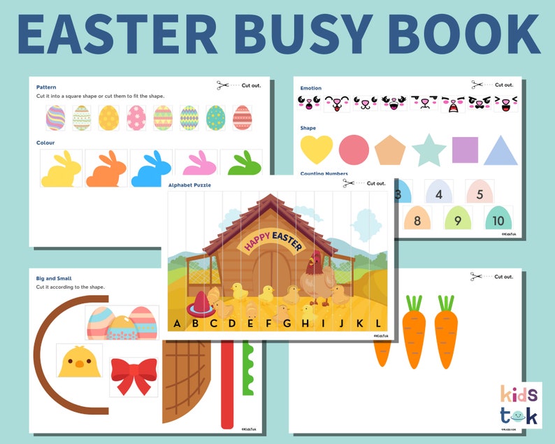 Easter Busy Book Printable, Preschool Busy Book, Toddler Activity at ...