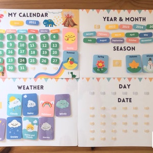 MY Dinosaur Perpetual Calendar, Kids Calendar, Kids Busy Book Printable ...
