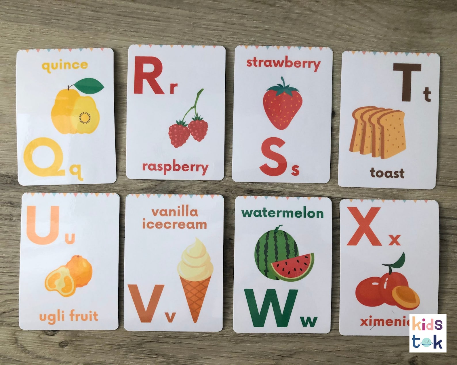 Fruit and Vegetable Alphabet Flash Cards, Food Alphabet Flash Cards ...