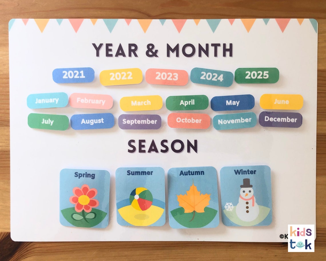 MY Dinosaur Perpetual Calendar, Kids Calendar, Kids Busy Book Printable ...