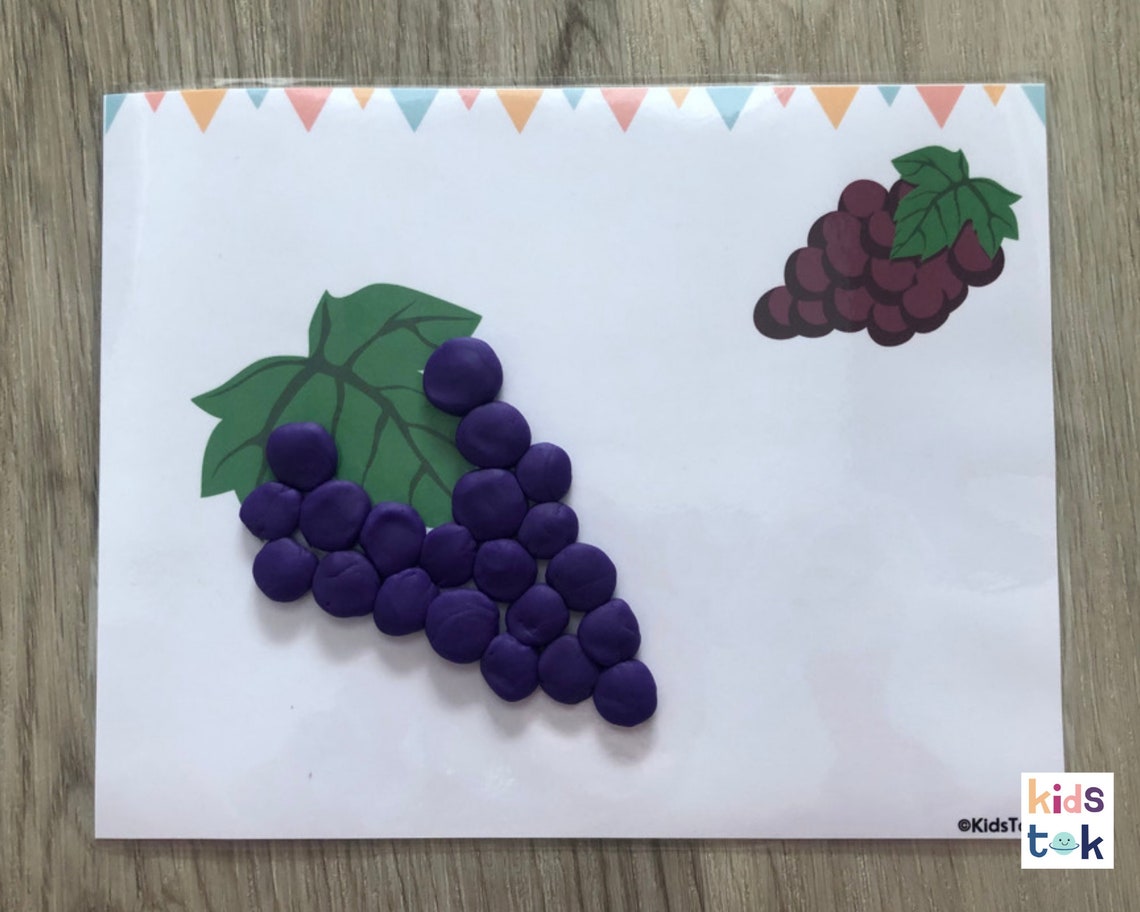 Food Play Dough Mat, Fruit Vegetable Food Play Dough Mat, Toddler ...