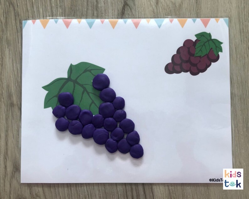 Food Play Dough Mat, Fruit & Vegetable Activity (digital Download) - Etsy
