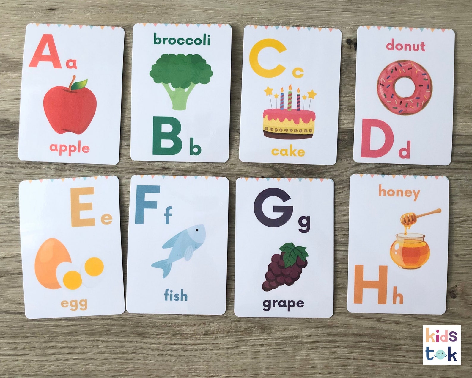 Fruit and Vegetable Alphabet Flash Cards, Food Alphabet Flash Cards ...
