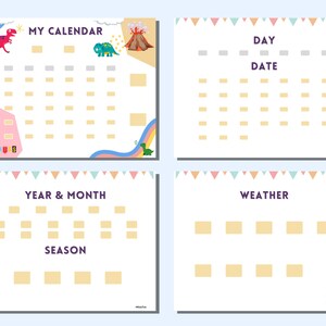 MY Dinosaur Perpetual Calendar, Kids Calendar, Kids Busy Book Printable ...
