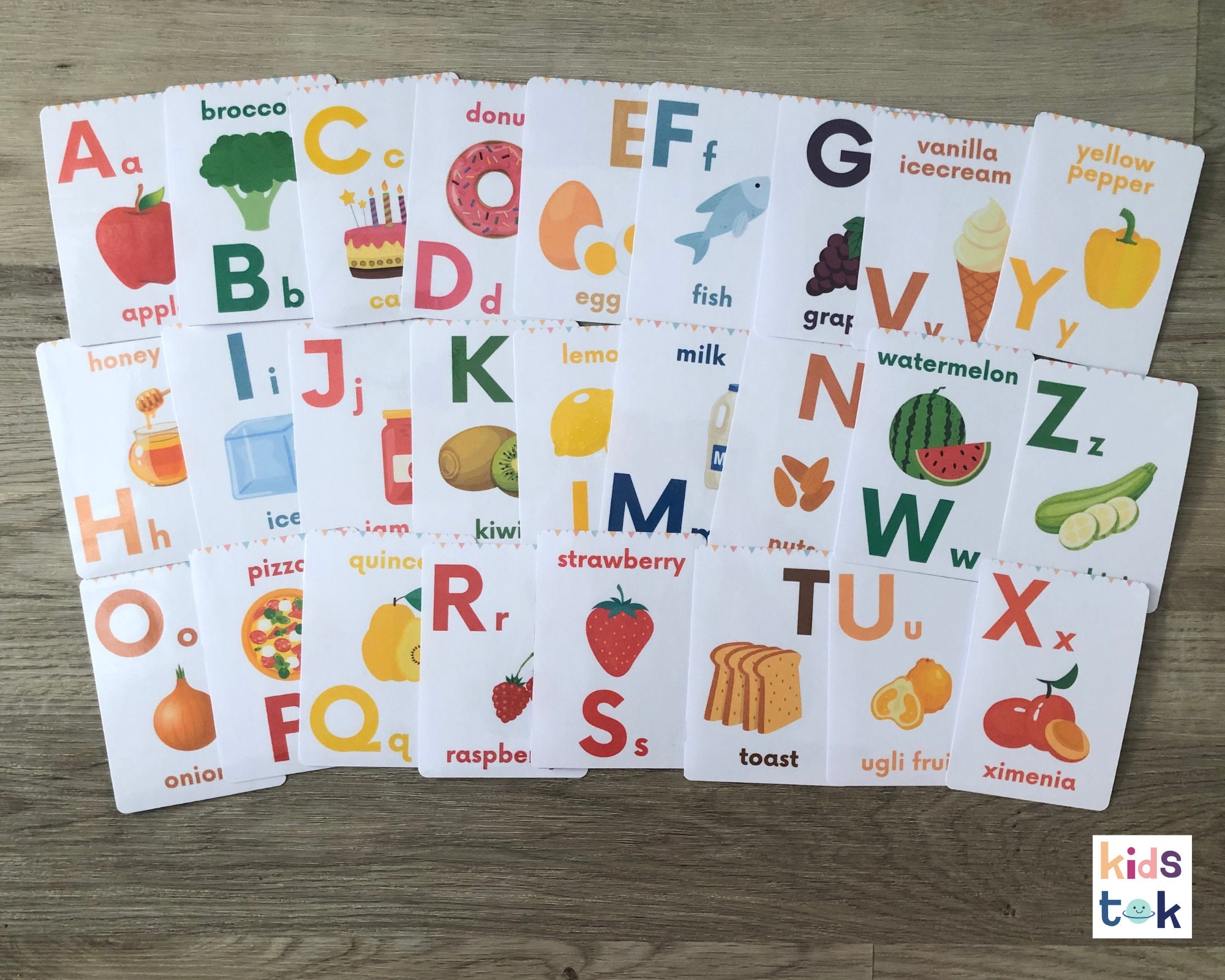 Fruit and Vegetable Alphabet Flash Cards Food Alphabet Flash - Etsy UK