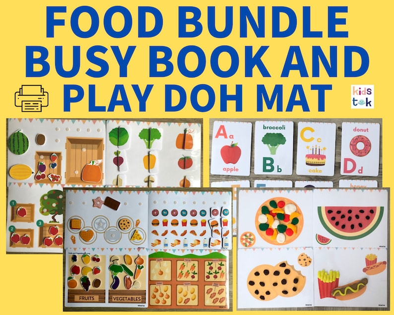 Fruit Vegetable Food Bundle Busy Book Printable, Homeschool Learning ...