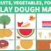 Food Play Dough Mat, Fruit Vegetable Food Play Dough Mat, Toddler ...