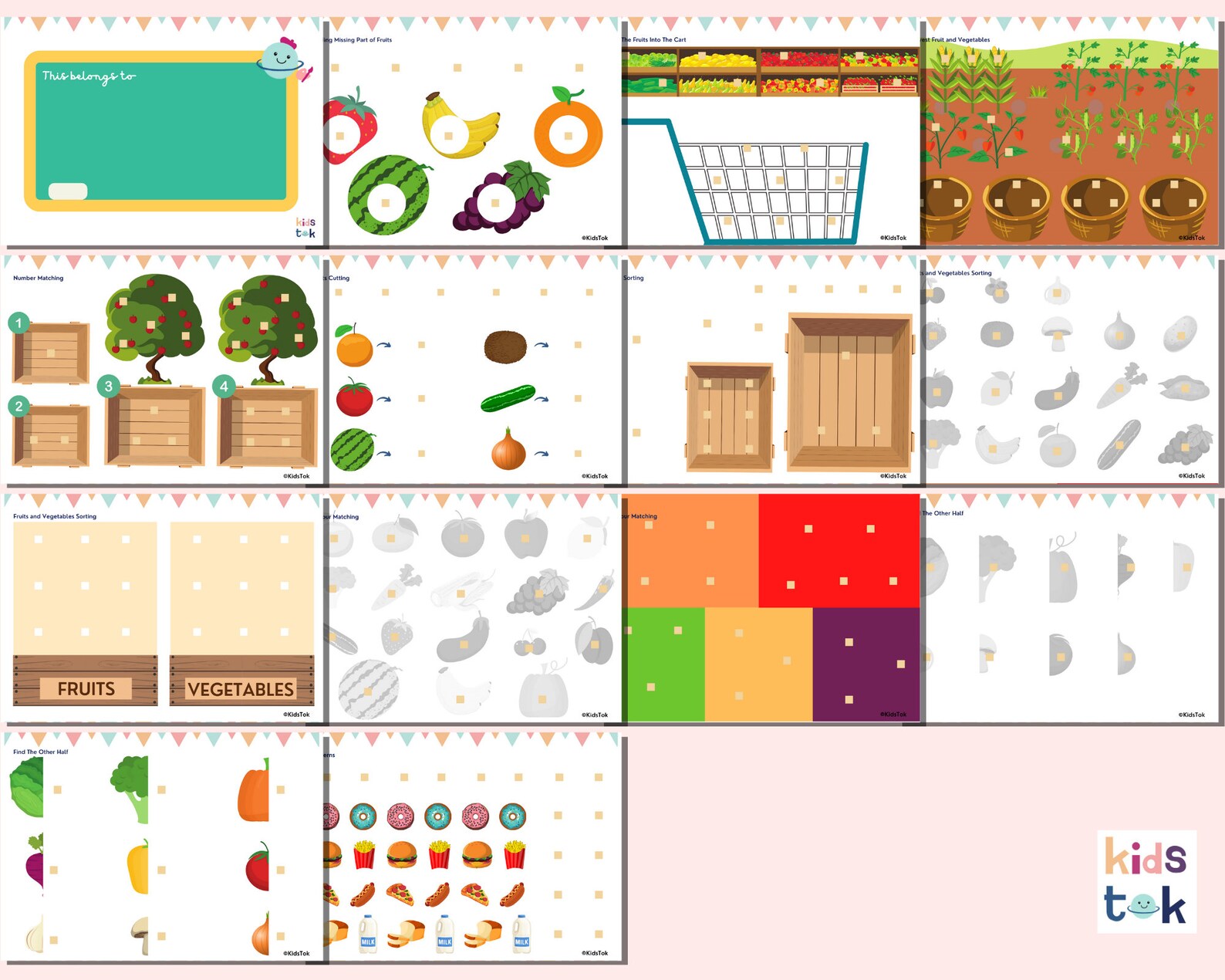 Fruit and Vegetable Busy Book Printable, Food Busy Book, Personalised ...