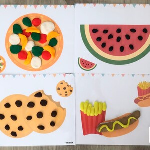 Food Play Dough Mat, Fruit Vegetable Food Play Dough Mat, Toddler ...