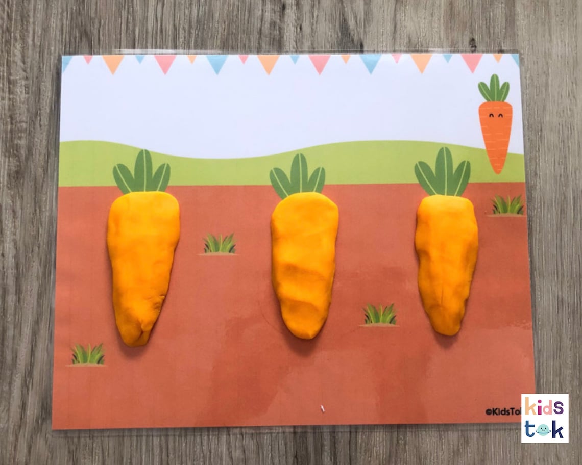 Food Play Dough Mat, Fruit Vegetable Food Play Dough Mat, Toddler ...