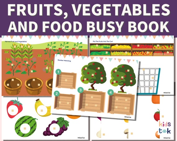 Fruit and Vegetable Busy Book Printable Food Busy Book - Etsy
