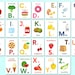 Fruit and Vegetable Alphabet Flash Cards, Food Alphabet Flash Cards ...