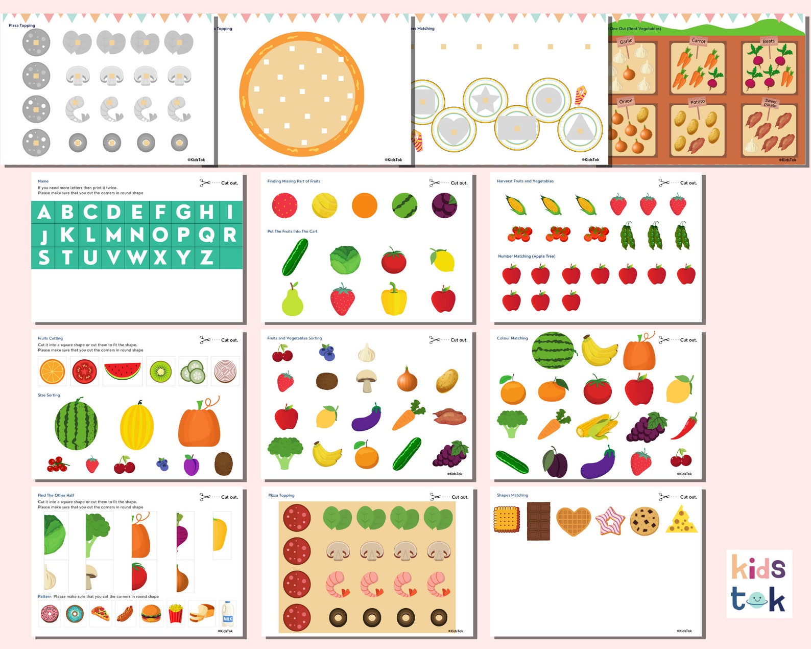 Fruit and Vegetable Busy Book Printable, Food Busy Book, Personalised ...