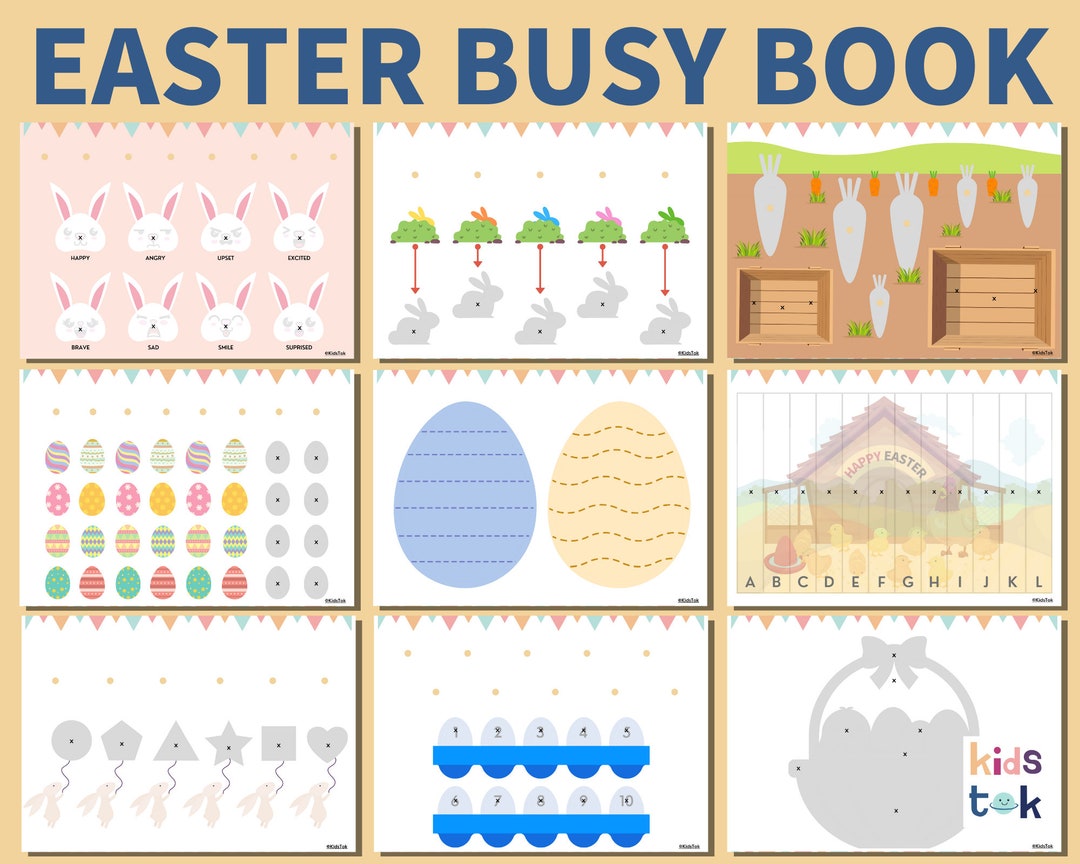 Easter Quiet Book Printable, Easter Busy Book Printable, Homeschool ...