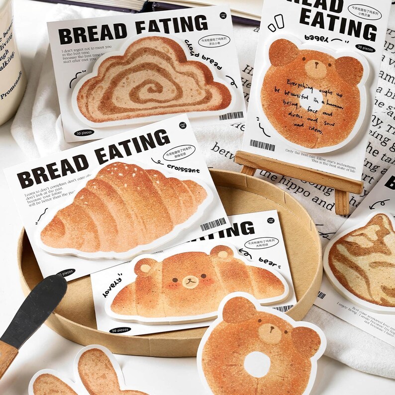 Cute Bread-themed Sticky Notes | Toast-shaped Memo Pad for Students ...
