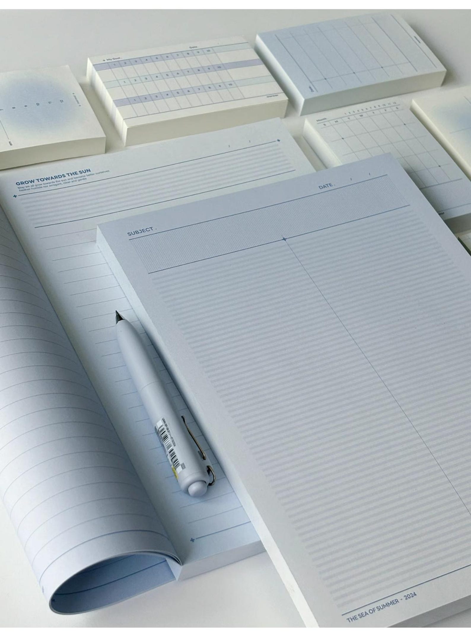 Refreshingly Cool! Naturally Simple, Sea Blue B5 Notepad, Double-sided ...