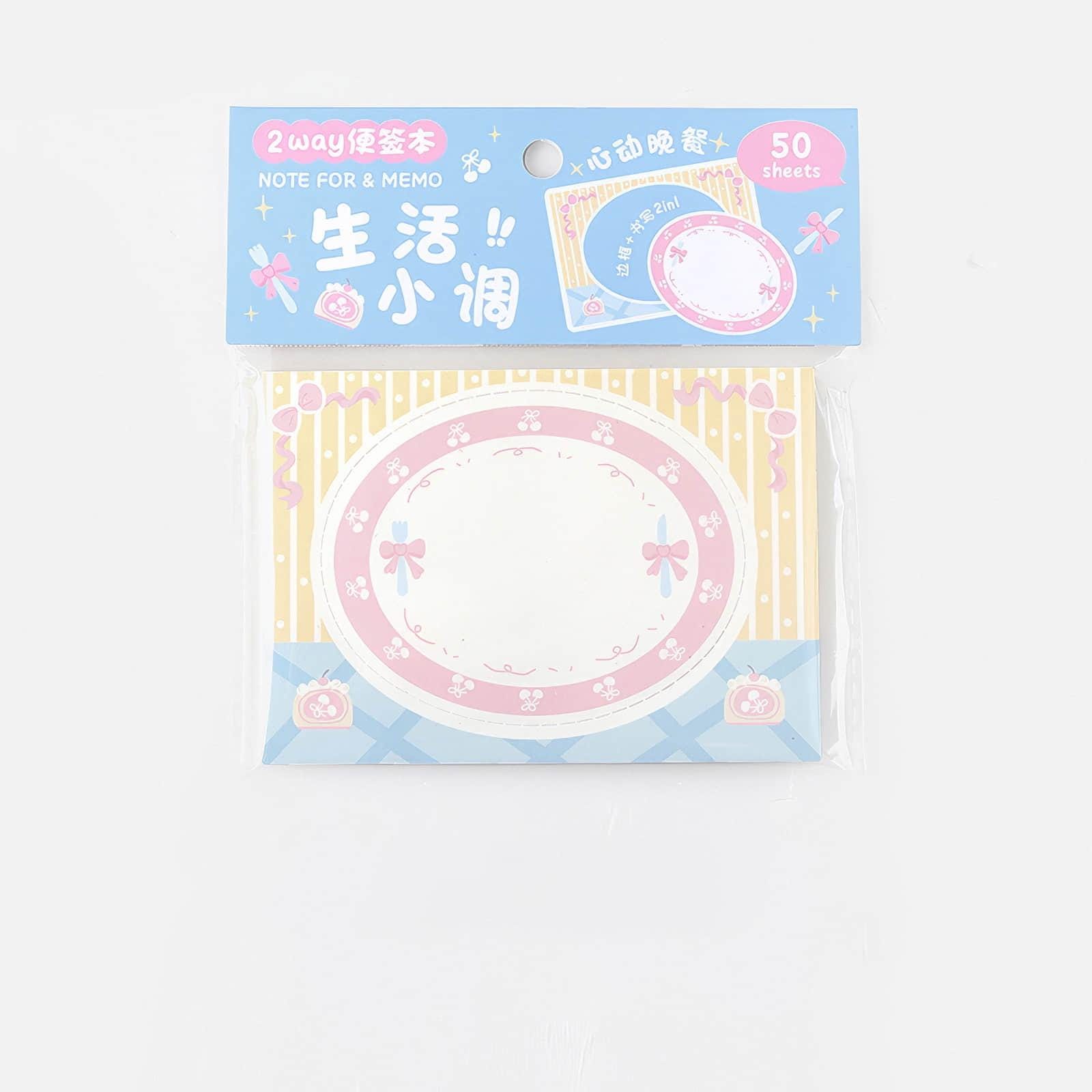 Cute Tearable Non-sticky Note Pad 6 Stylish Designs 50 Sheets, 11x8cm ...