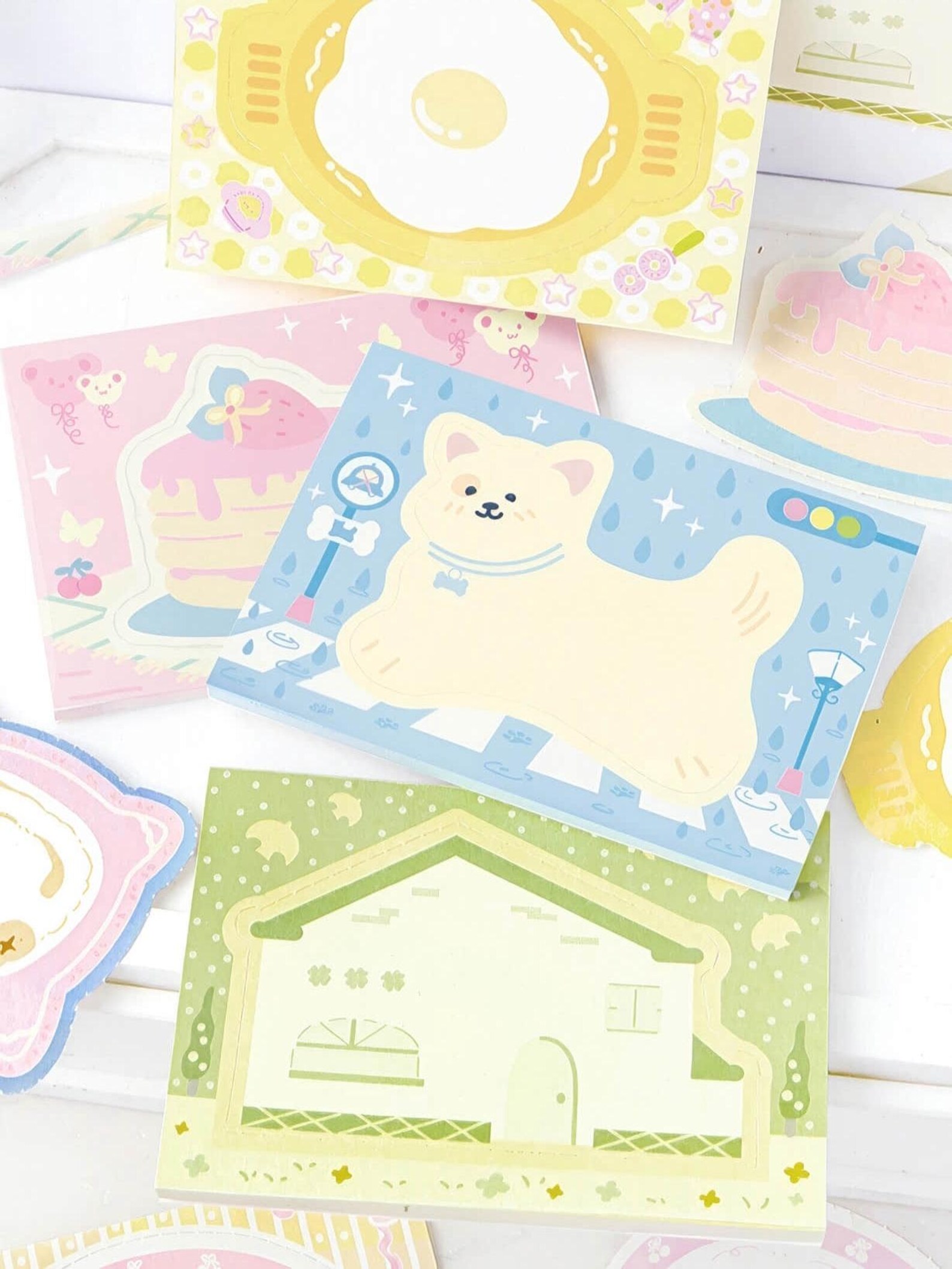 Cute Tearable Non-sticky Note Pad 6 Stylish Designs 50 Sheets, 11x8cm ...