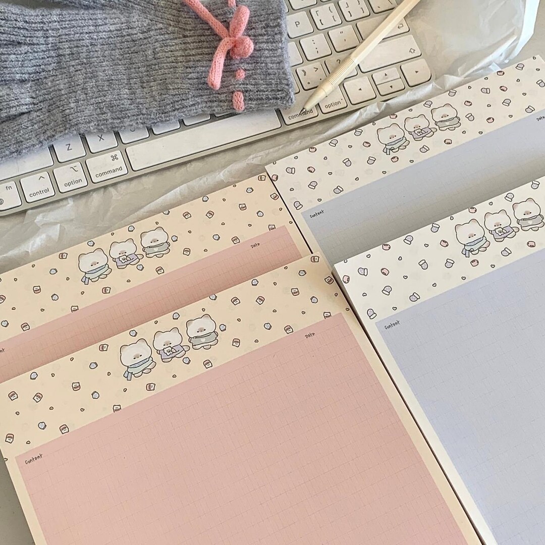 B5 Pink and Blue Double-sided Printing Long Grid Notepad - Three Pupu ...