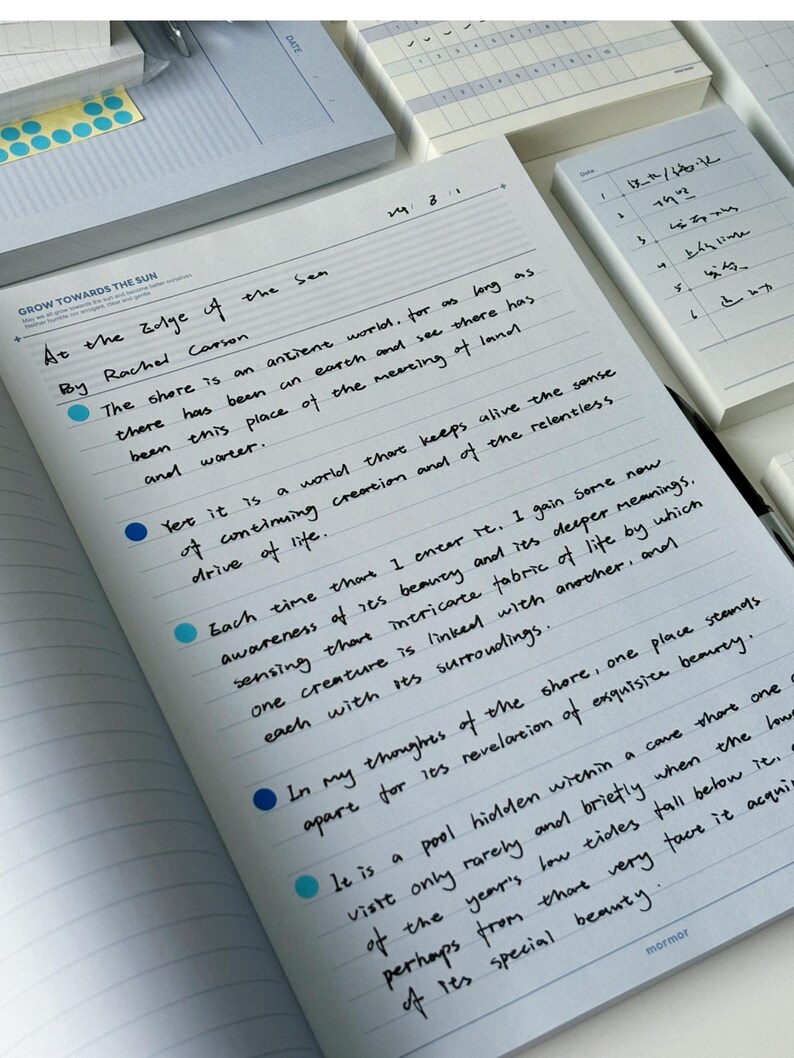 Refreshingly Cool! Naturally Simple, Sea Blue B5 Notepad, Double-sided ...