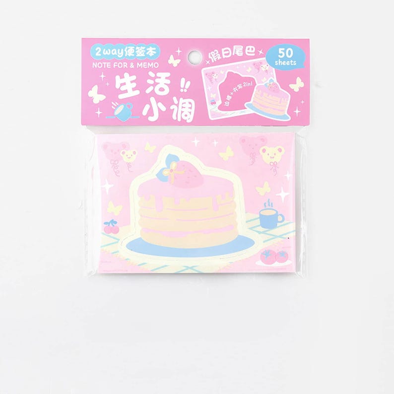 Cute Tearable Non-sticky Note Pad 6 Stylish Designs 50 Sheets, 11x8cm ...