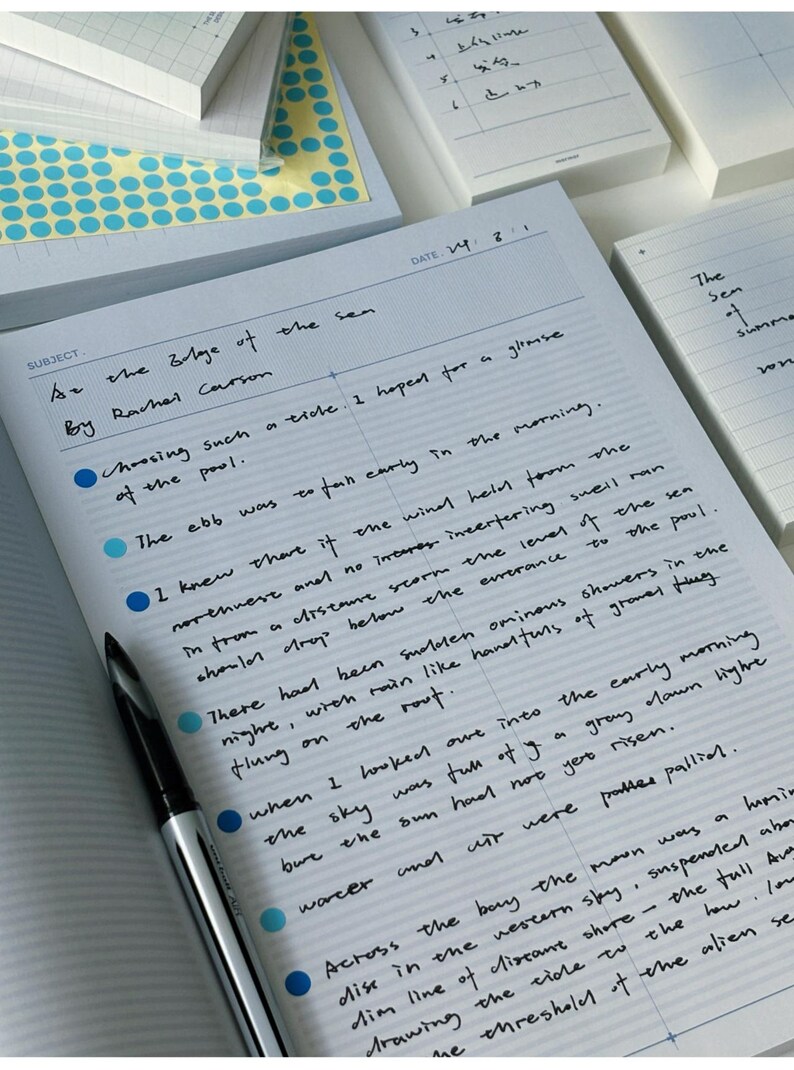 Refreshingly Cool! Naturally Simple, Sea Blue B5 Notepad, Double-sided ...