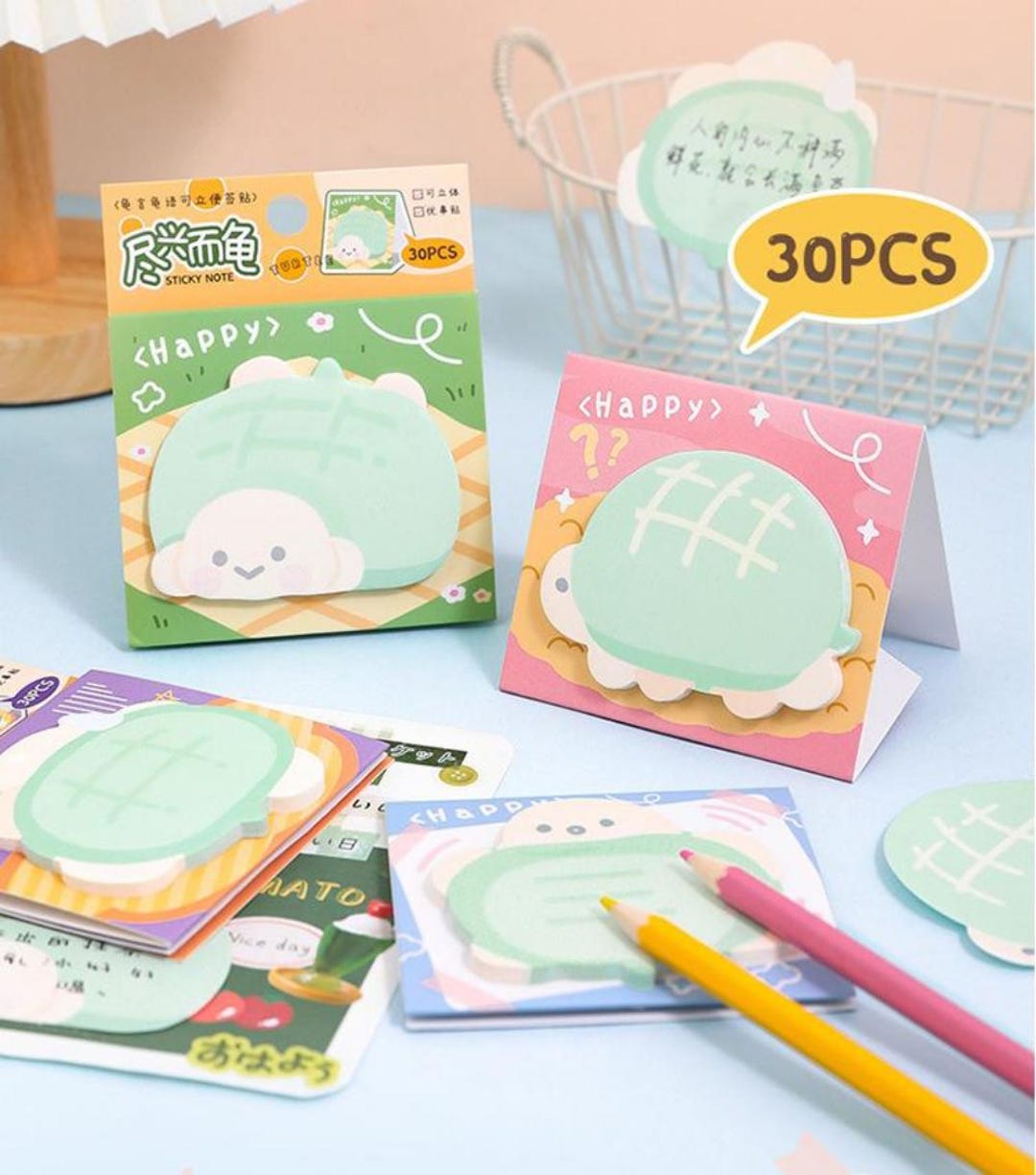 Standing Turtle-shaped Sticky Notes, 74x57mm, 30 Sheets, Perfect for ...