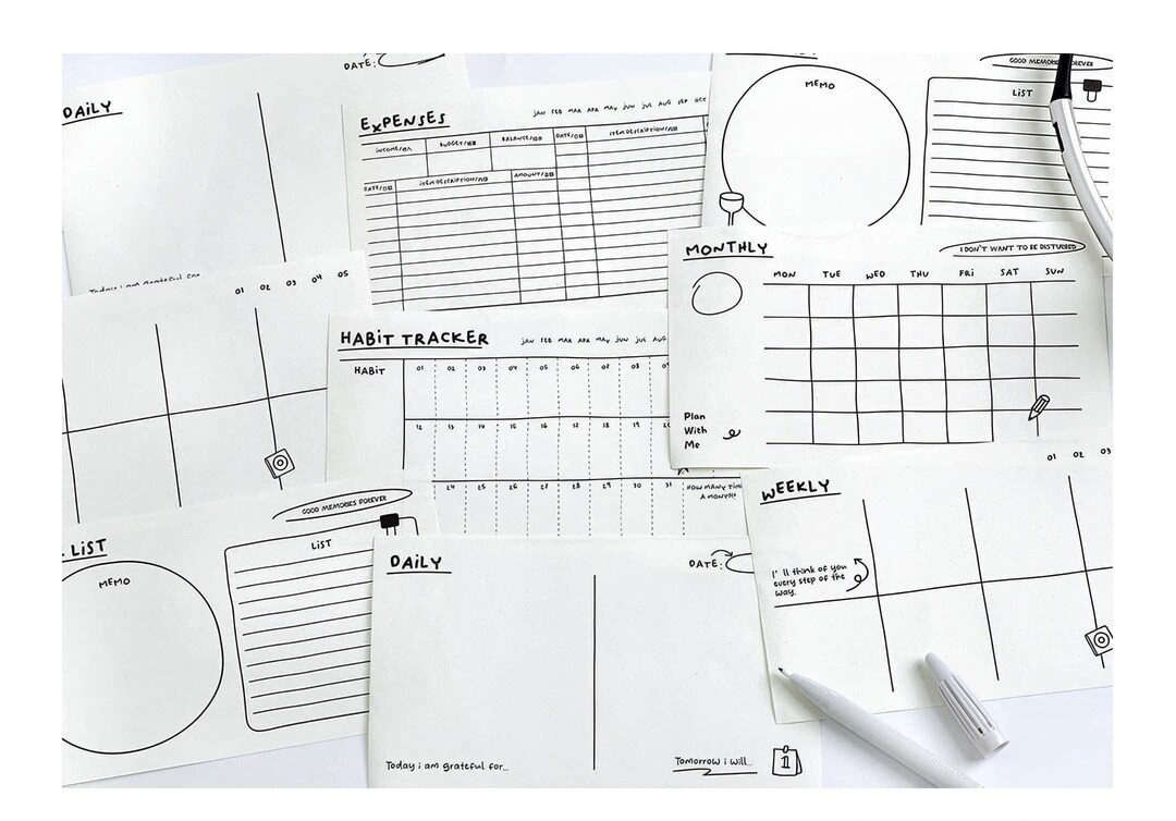 Simple Planner Check List | Life Expenses Monthly Weekly Planner ...
