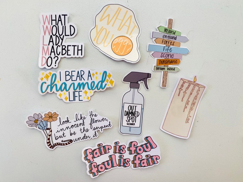 Macbeth Sticker Set Vinyl Die Cut Water Resistant Laptop - Etsy