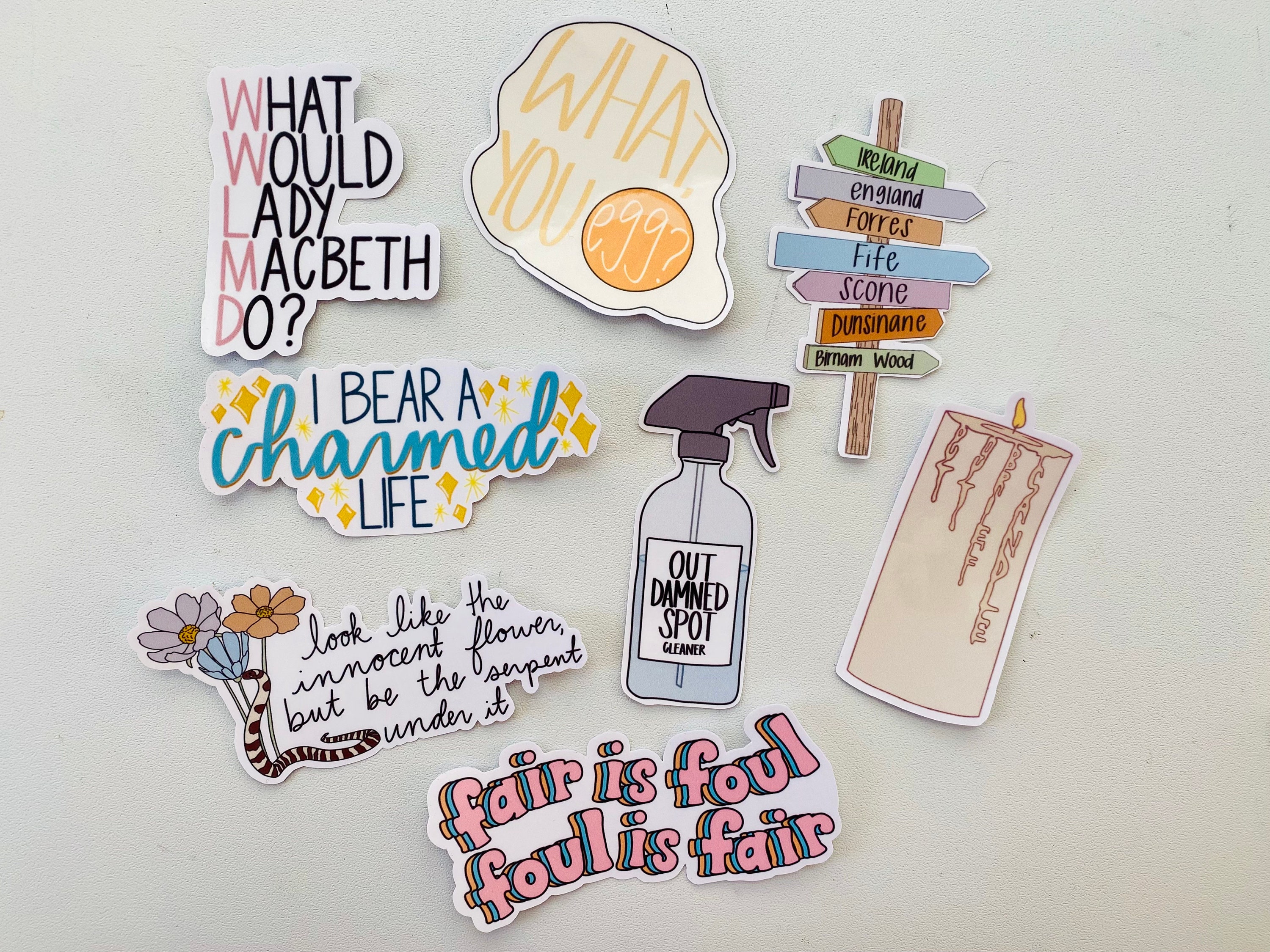 Macbeth Sticker Set Vinyl Die Cut Water Resistant Laptop - Etsy