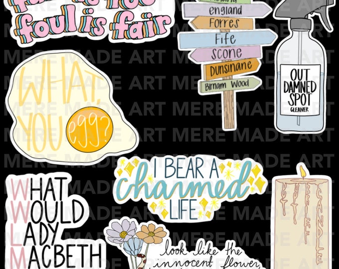 Macbeth Sticker Set, Vinyl, Die Cut, Water Resistant, Laptop, Egg, Fair ...