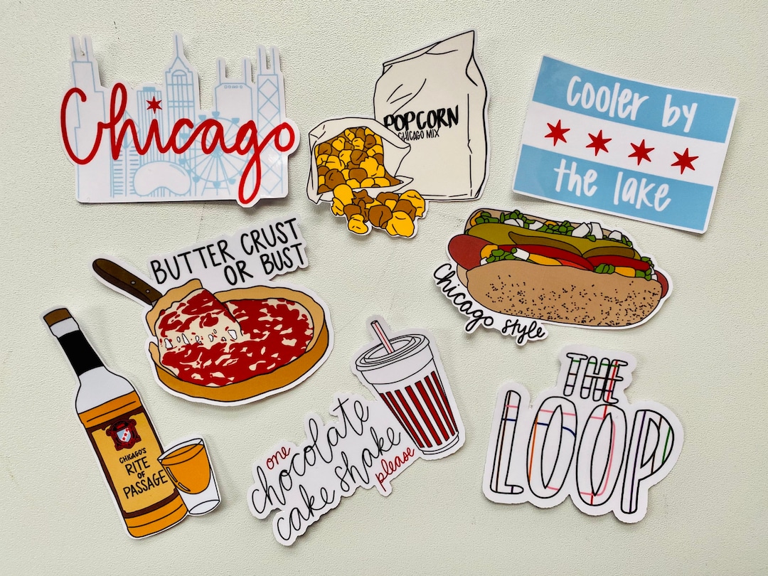 Chicago Sticker pack, Vinilo, Troquelado, Resistente al agua, Portátil ...