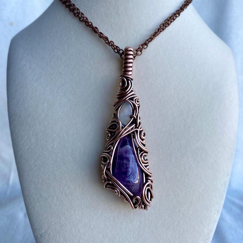 Copper Wire Wrap Necklace - Etsy