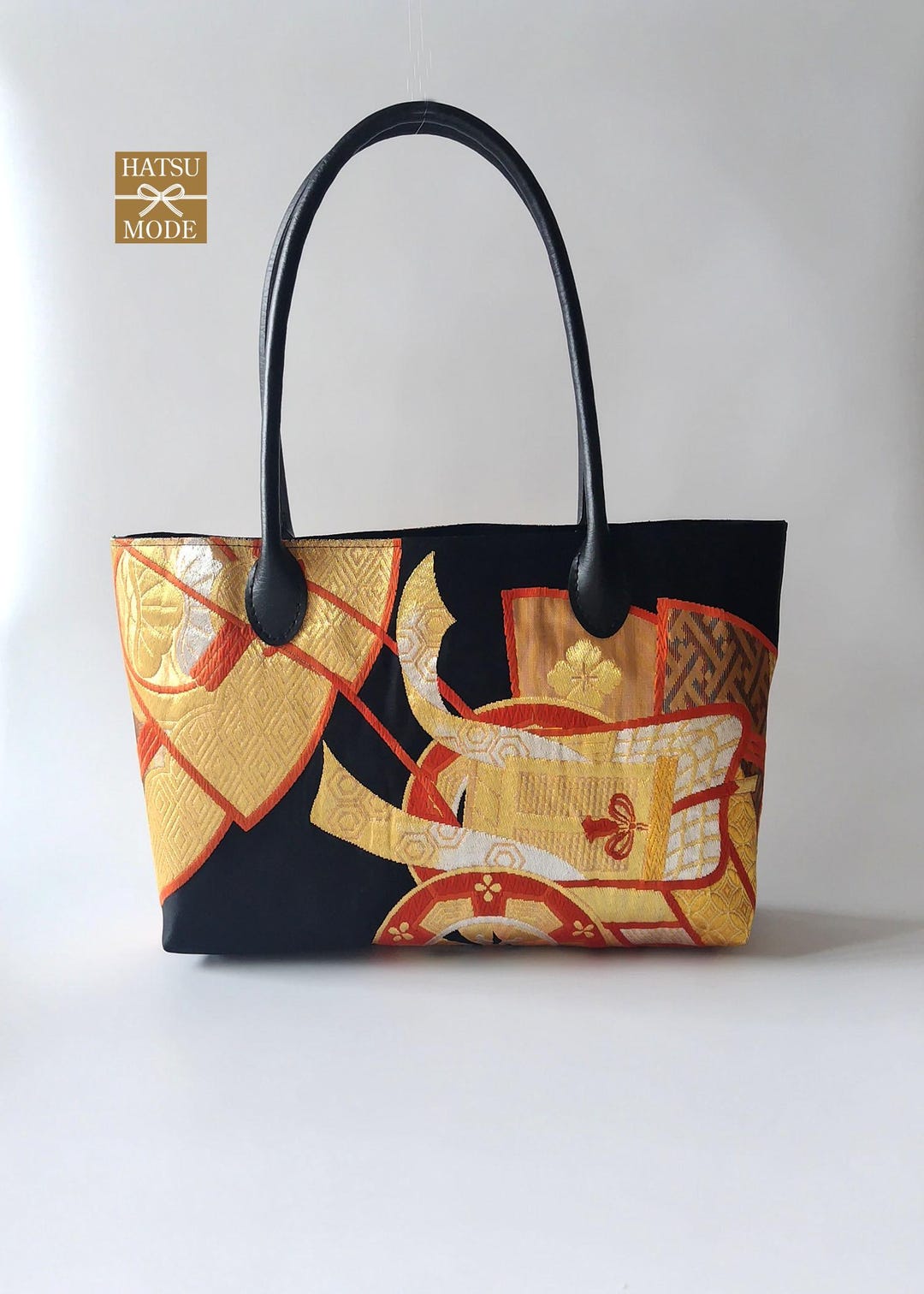 Rare Japanese Vintage 'goshoguruma and Floral Pattern' Kimono Bag, Obi ...