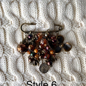 Kilt Pin Brooches With Beads, Beaded Bronze Brooch Pin, Decorative Beaded Kilt Pin Scarf/shawl ...