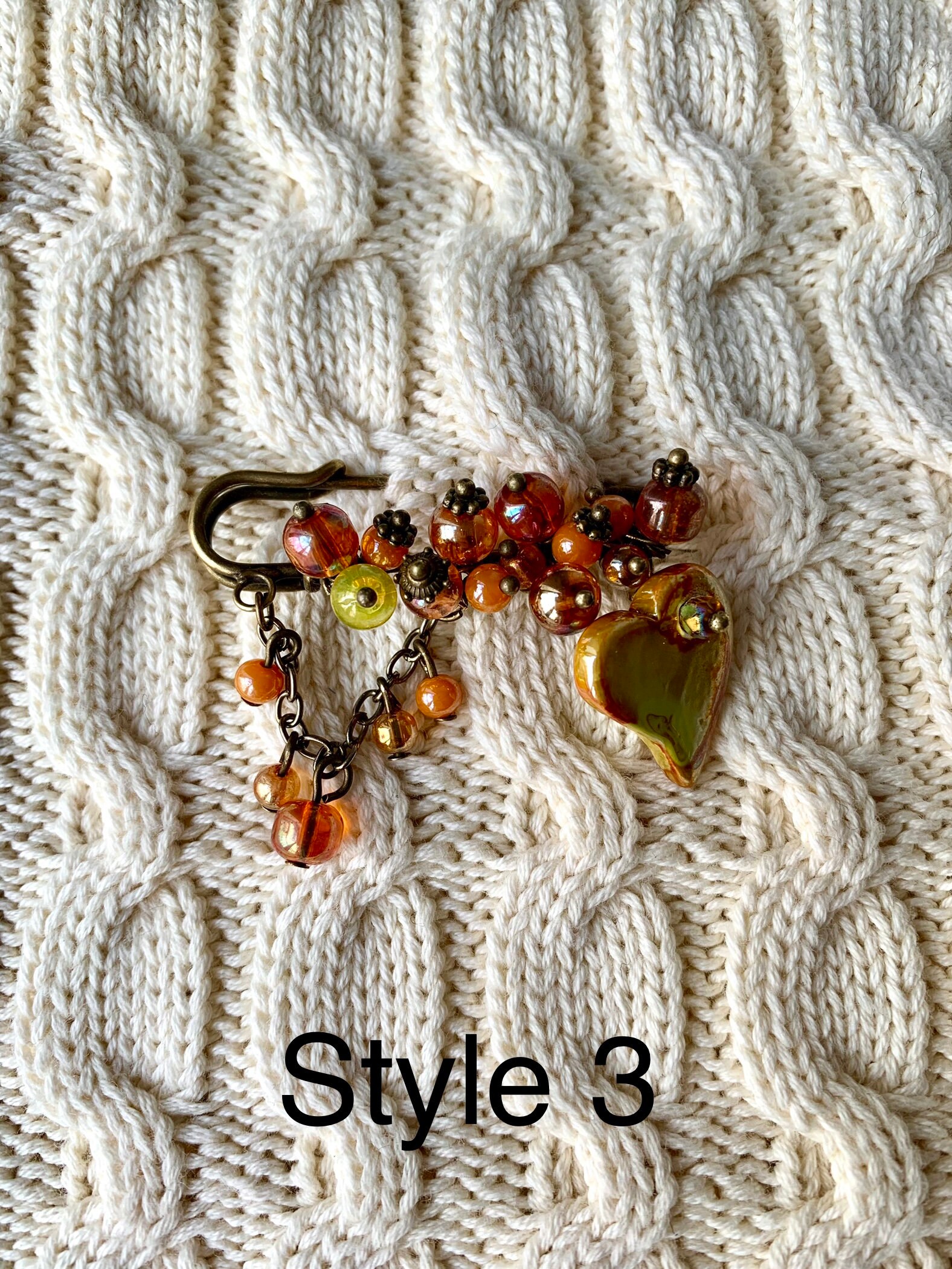 Kilt Pin Brooches With Beads, Beaded Bronze Brooch Pin, Decorative ...