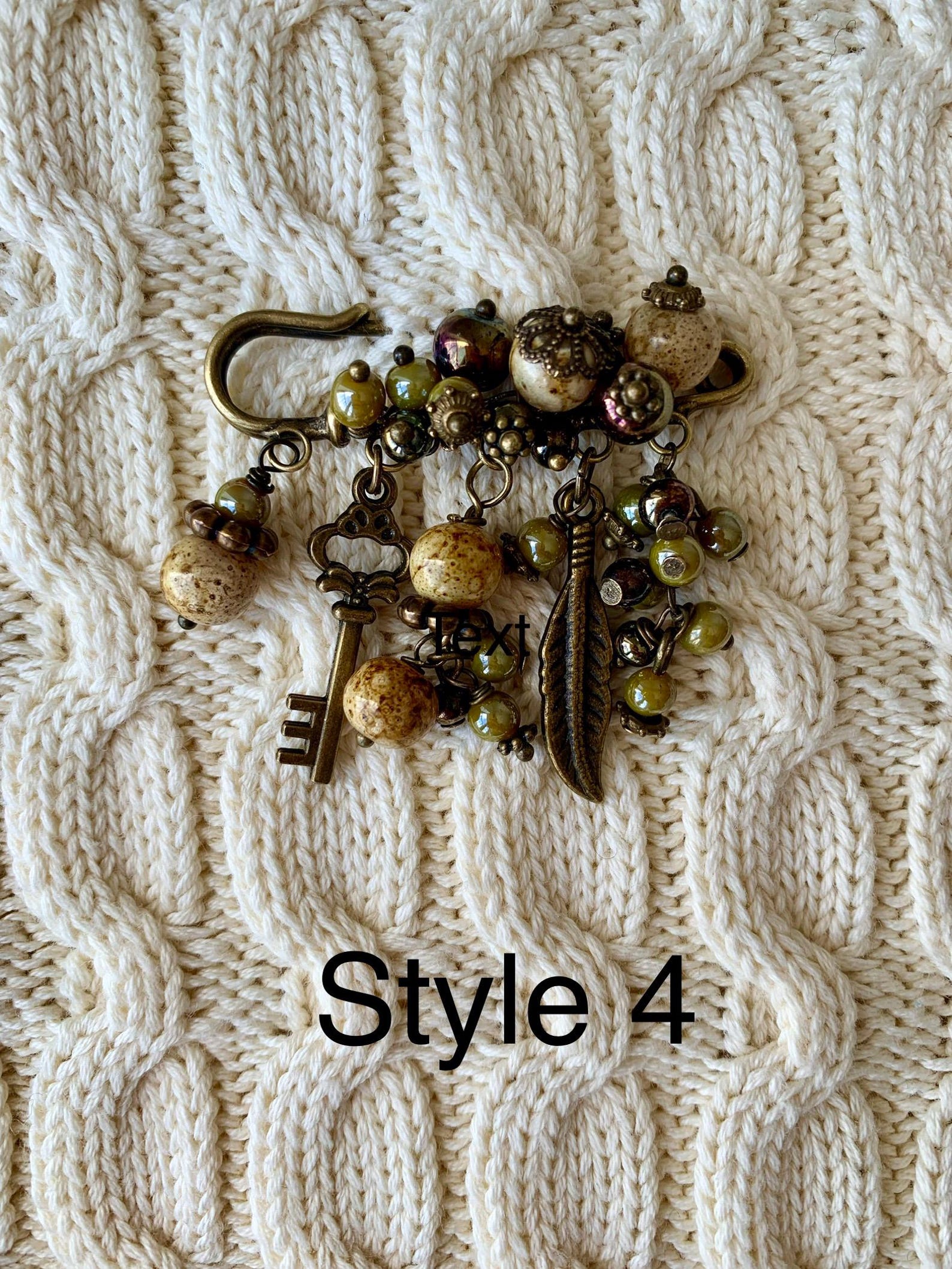 Kilt Pin Brooches With Beads, Beaded Bronze Brooch Pin, Decorative Beaded Kilt Pin Scarf/shawl ...