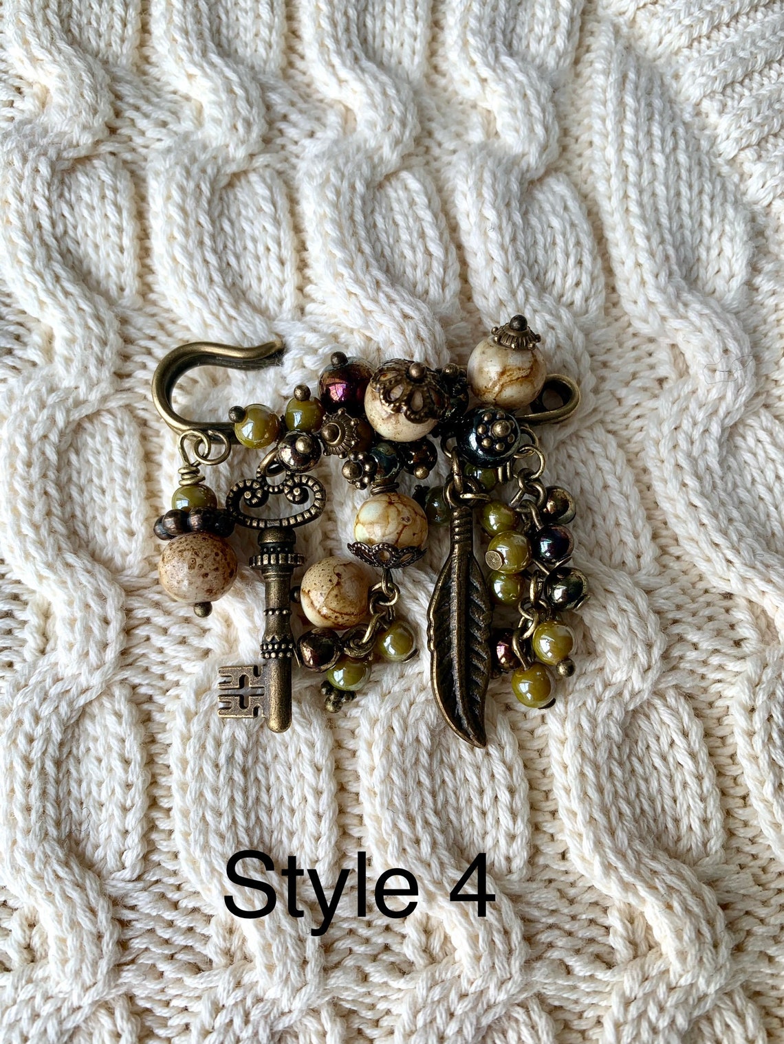 Kilt Pin Brooches With Beads, Beaded Bronze Brooch Pin, Decorative Beaded Kilt Pin Scarf/shawl ...