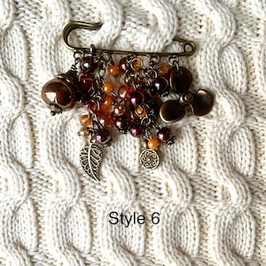 Kilt Pin Brooches With Beads, Beaded Bronze Brooch Pin, Decorative Beaded Kilt Pin Scarf/shawl ...