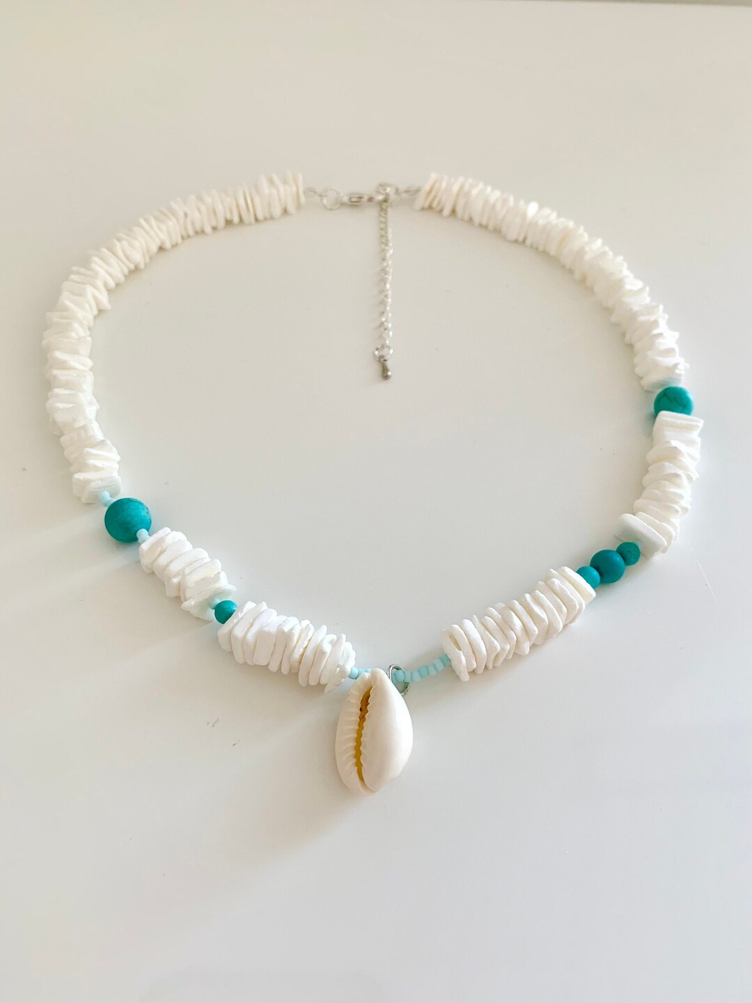 White Puka Shell Necklace With Seashell Pendant - Charming and Stylish ...