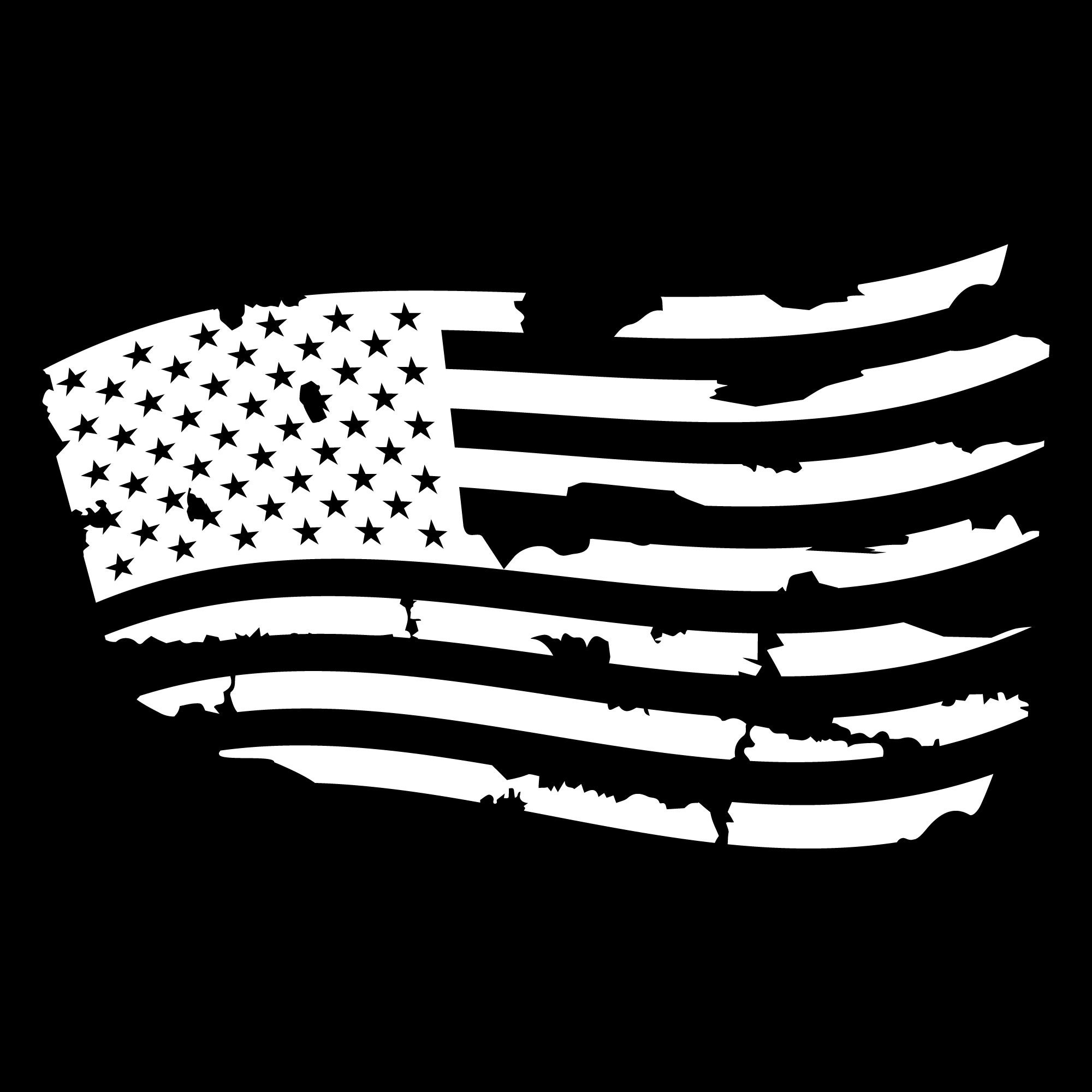 Distressed American Flag Vinyl Decal 6 White Made In | Etsy