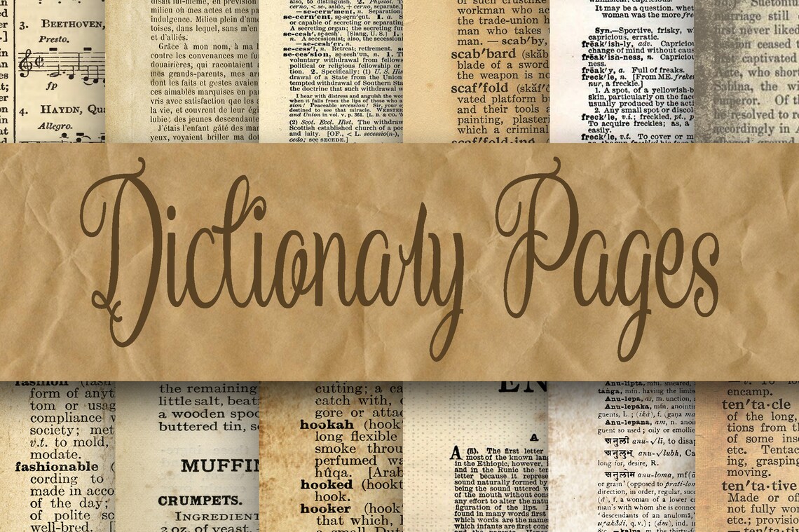Dictionary Pages Digital Paper Digital Wallpaper Background | Etsy