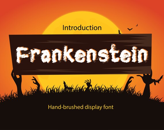 Frankenstein Font Hand-brushed Display Font Unique Font | Etsy