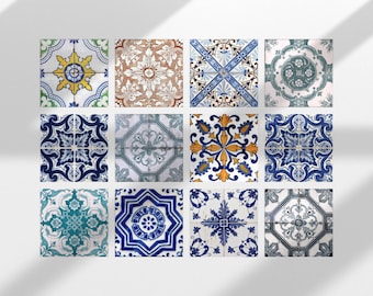 Tile Stickers Delft Blue, 9 Stickers per Set, for Bathroom Tiles ...