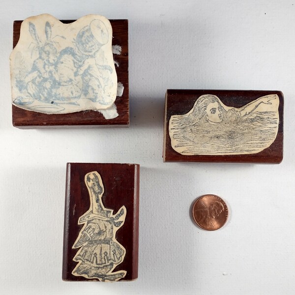 Alice in Wonderland Rubber Stamp - Etsy